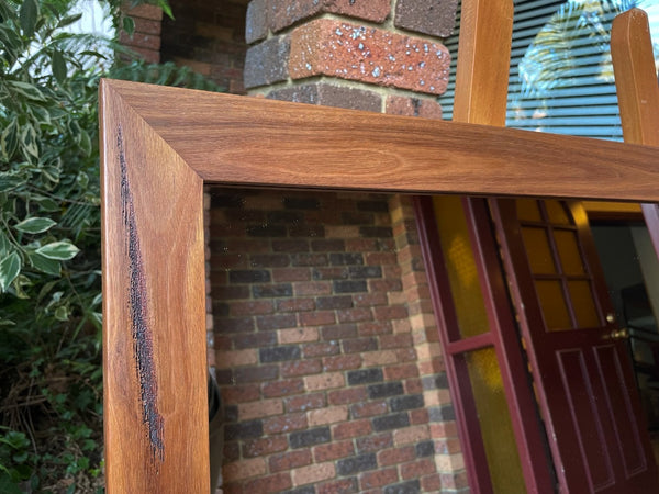 Solid Australian Spotted Gum Thin Frame Wall Mirror Image Enhancement ...