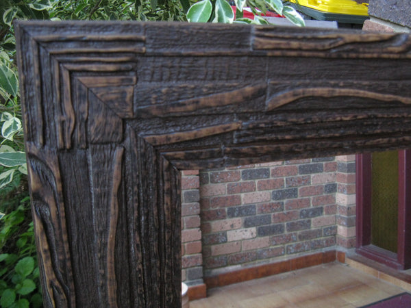 African Inspired Rustic Wood Framed Wall Mirror Image Enhancement ...